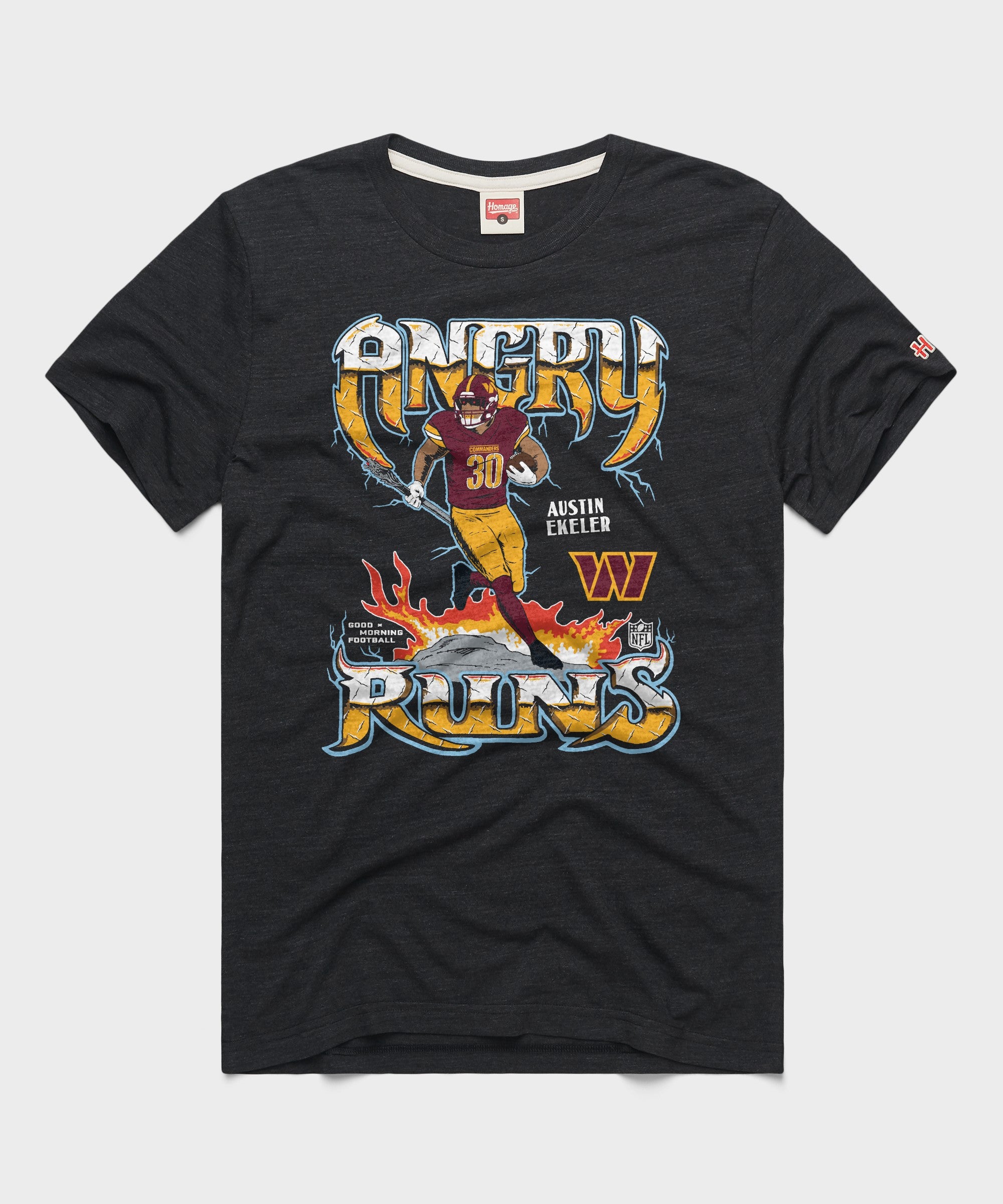Angry Runs 2024 Commanders Austin Ekeler | Retro Angry Brandt T-Shirt ...