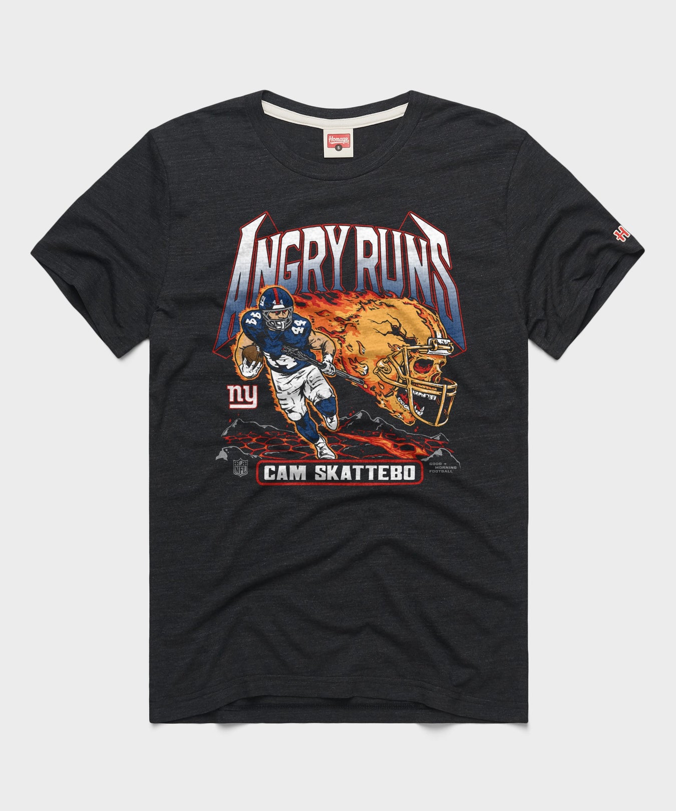 Angry Runs 2025 Giants Cam Skattebo | Retro GMF Kyle Brandt T-Shirt ...