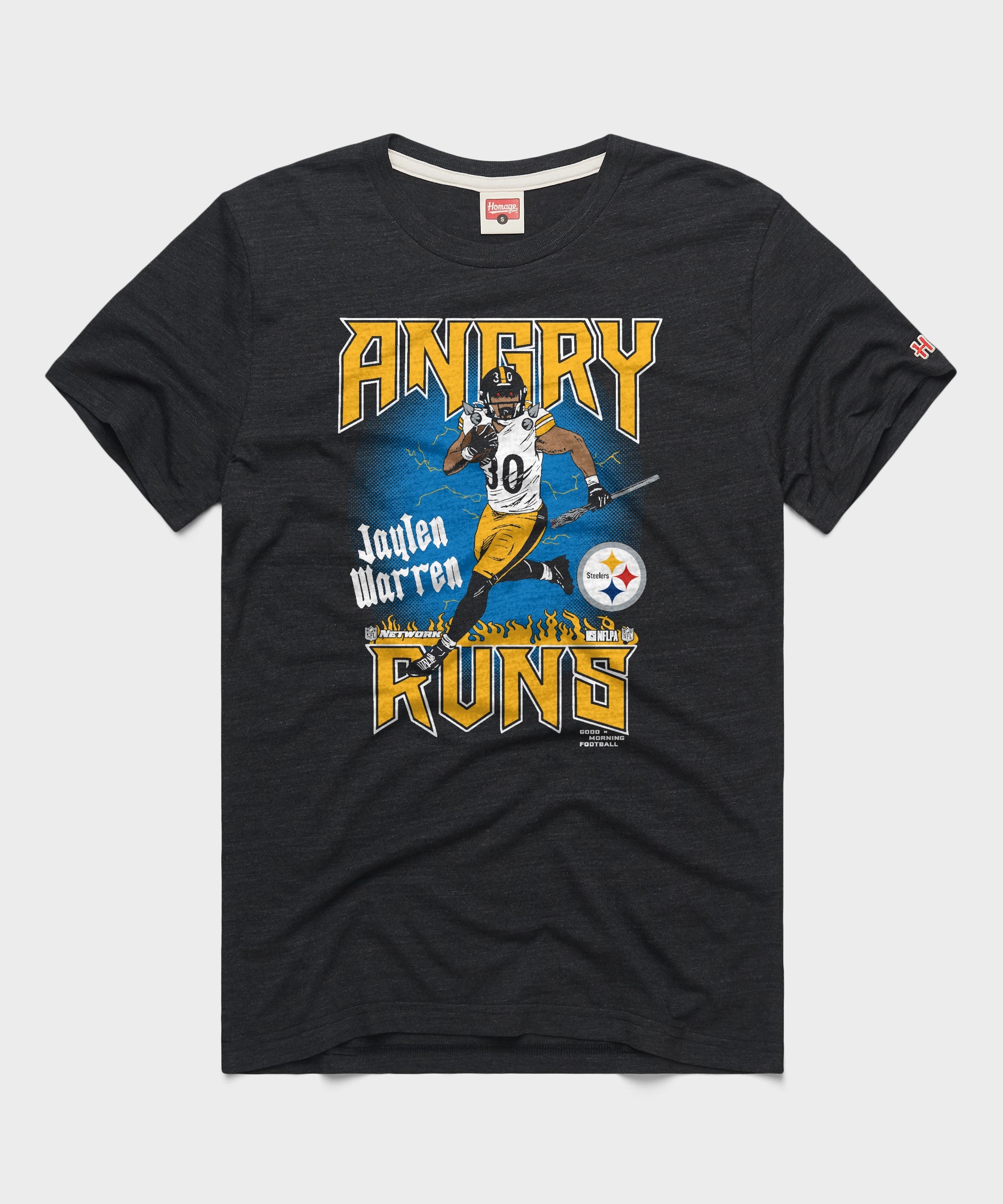 Angry Runs Steelers Jaylen Warren | Retro GMF Kyle Brandt T-Shirt – HOMAGE