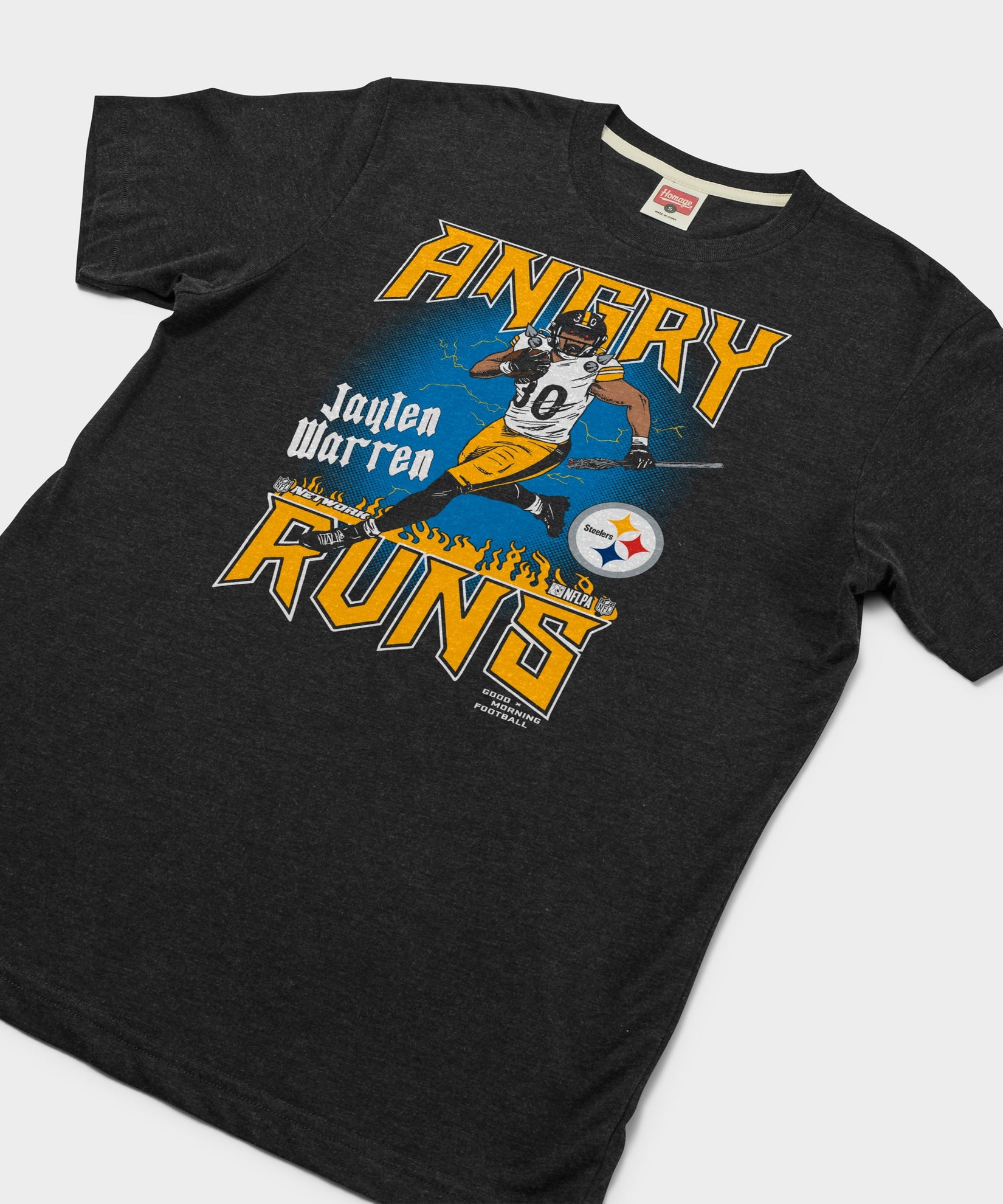 Angry Runs Steelers Jaylen Warren | Retro GMF Kyle Brandt T-Shirt – HOMAGE