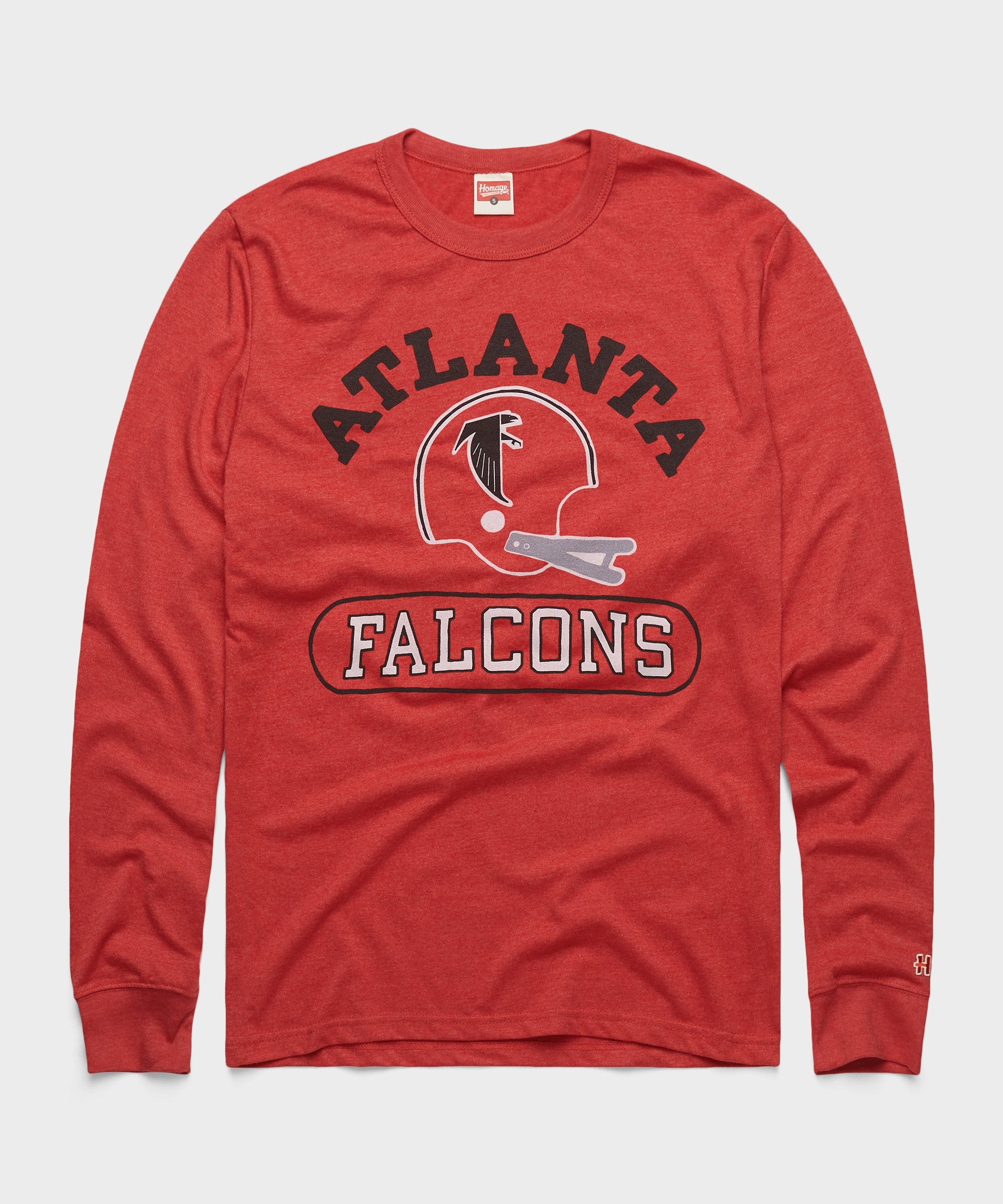 Atlanta Falcons Throwback Helmet Long Sleeve Tee | Retro NFL Shirt – HOMAGE