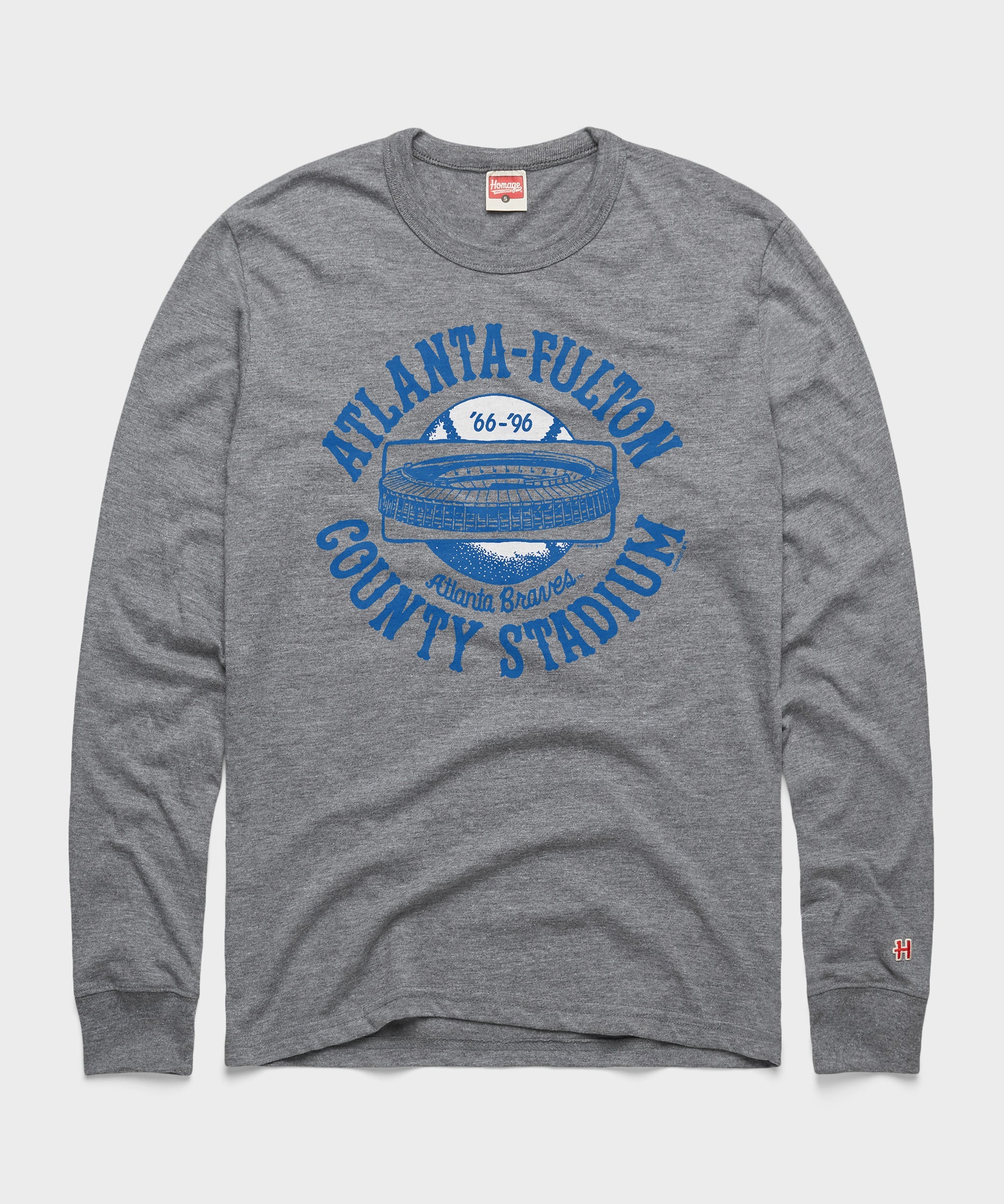 Atlanta-Fulton County Stadium Long Sleeve Tee | Retro MLB Long Sleeve T ...