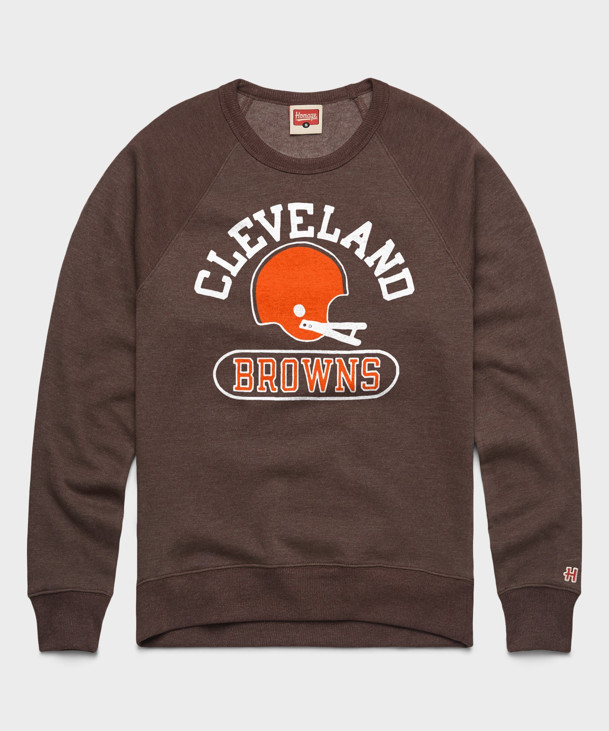 Cleveland Browns Throwback Helmet Crewneck | Retro NFL Sweatshirt – HOMAGE