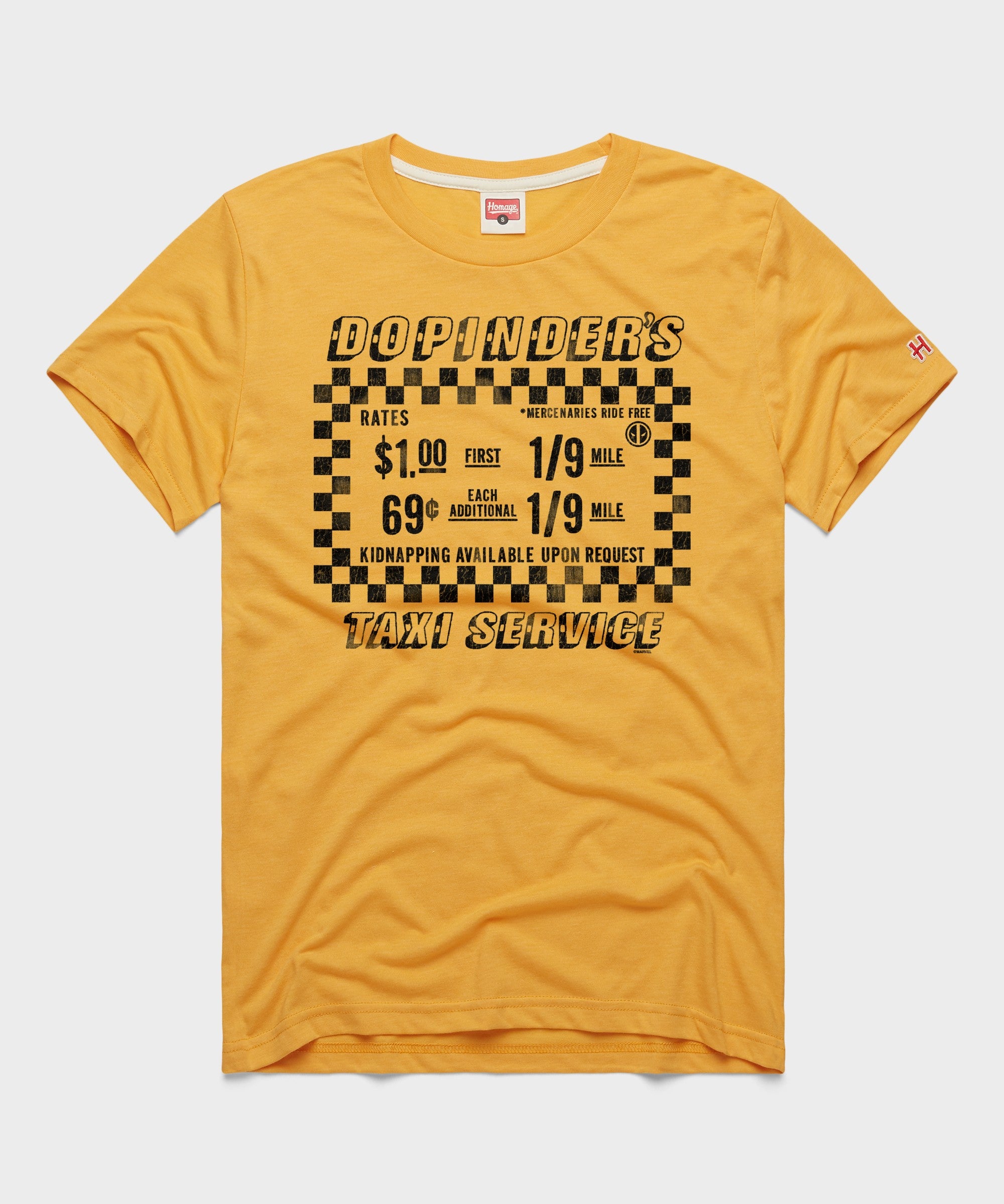 Deadpool Dopinder's Taxi Service | Retro Deadpool Movie T-Shirt – HOMAGE