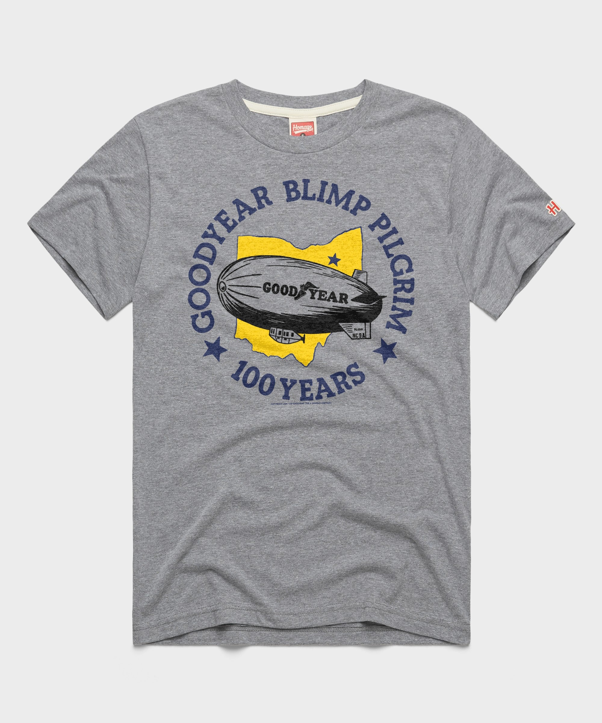 Goodyear Blimp Pilgrim 100 Years | Retro Brand T-Shirt – HOMAGE
