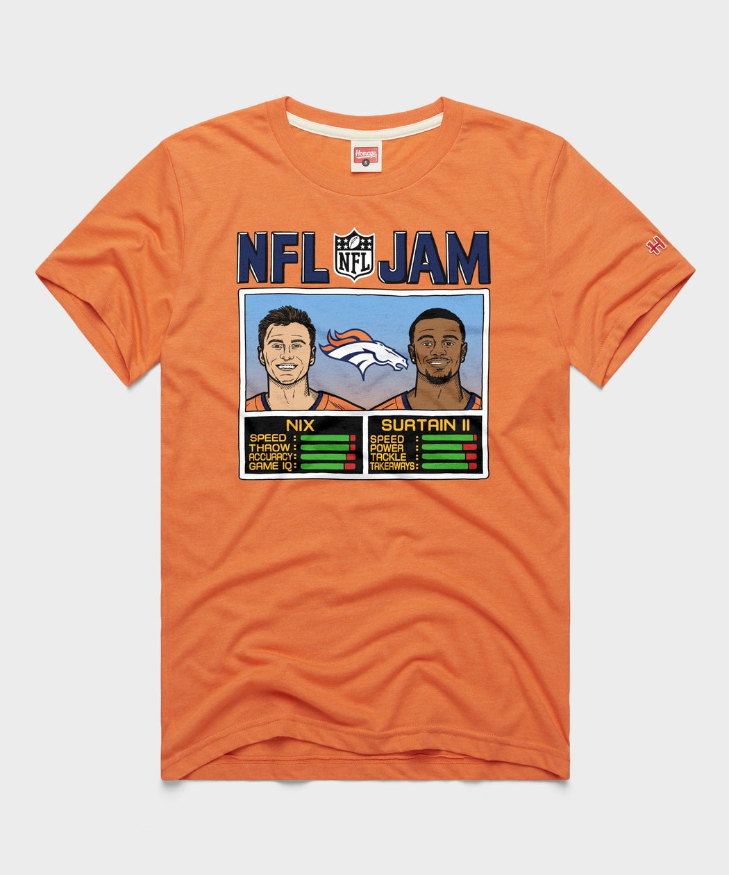 NFL Jam Broncos Nix And Surtain II | Retro NFL T-Shirt – HOMAGE
