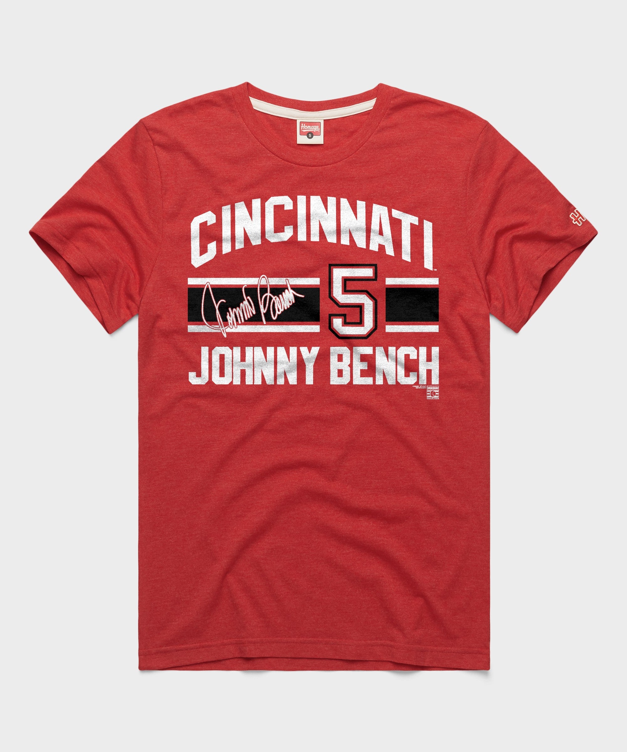 Reds Johnny Bench Signature Jersey | Retro Cincinnati Reds T-Shirt – HOMAGE