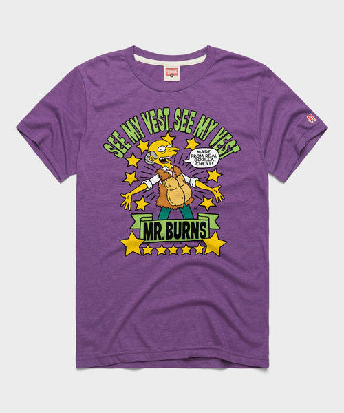 The Simpsons Mr. Burns See My Vest | Retro Simpsons T-Shirt – HOMAGE