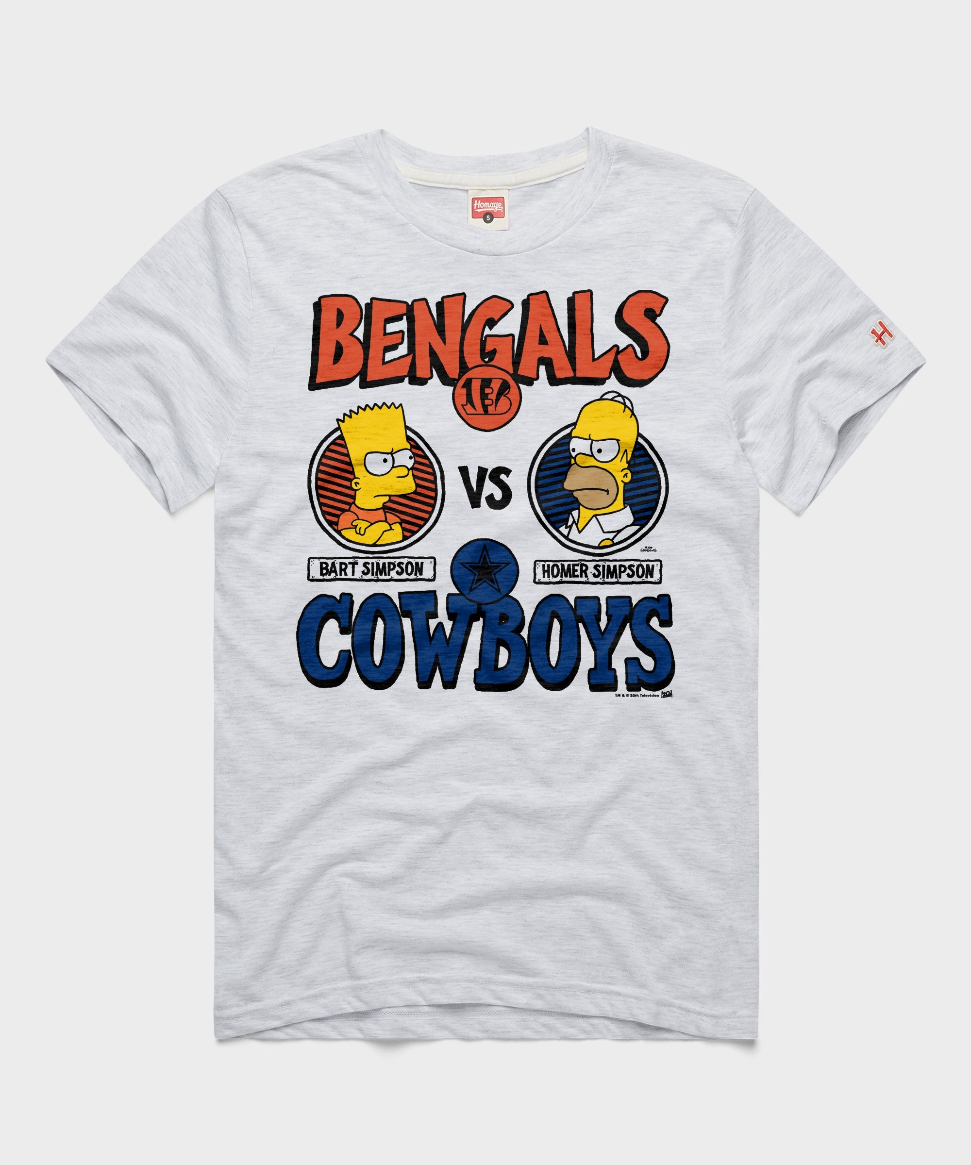 The Simpsons x Bengals Vs Cowboys | Retro NFL T-Shirt – HOMAGE