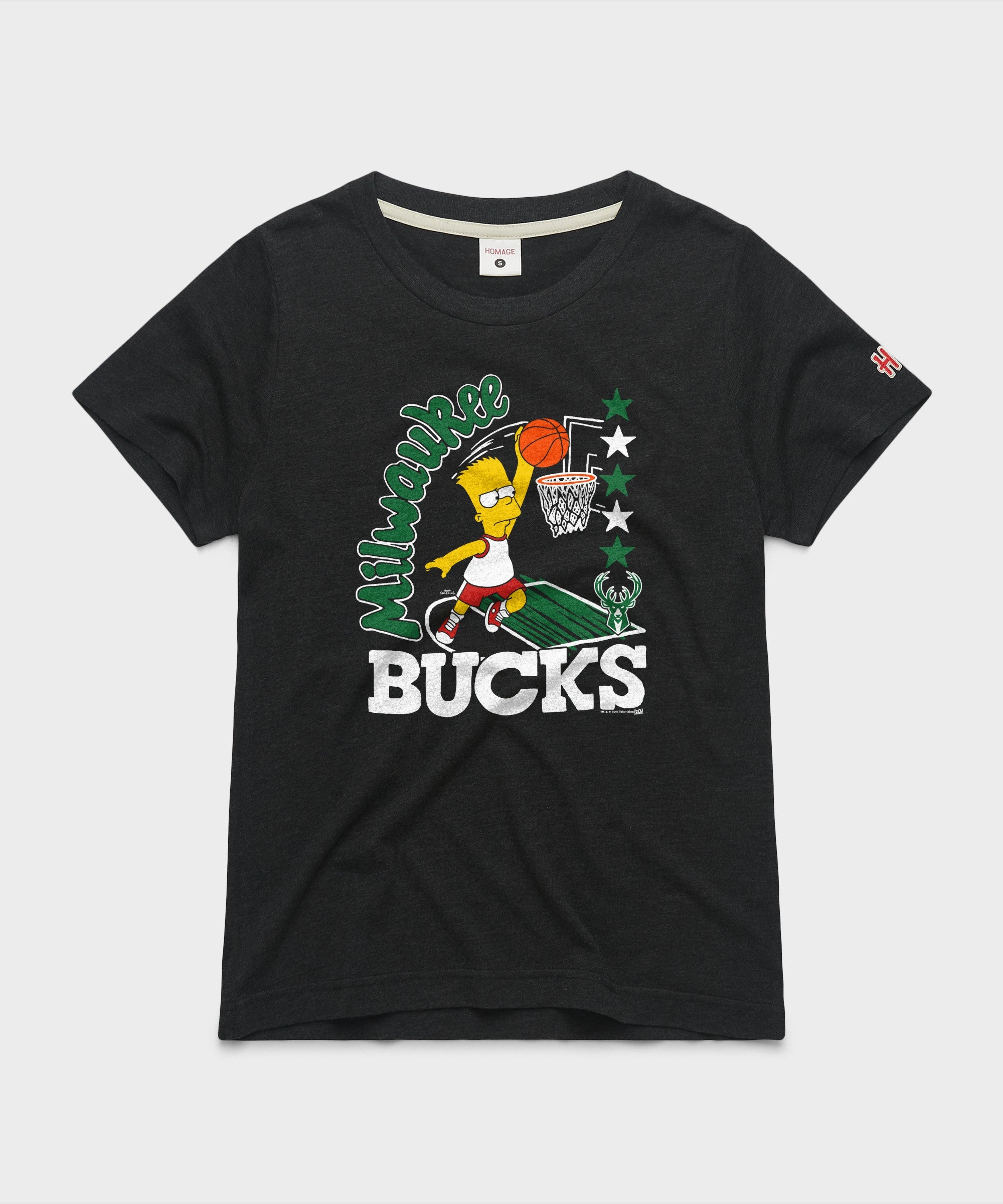 Women's The Simpsons Bart x Milwaukee Bucks | Women's NBA T-Shirt – HOMAGE
