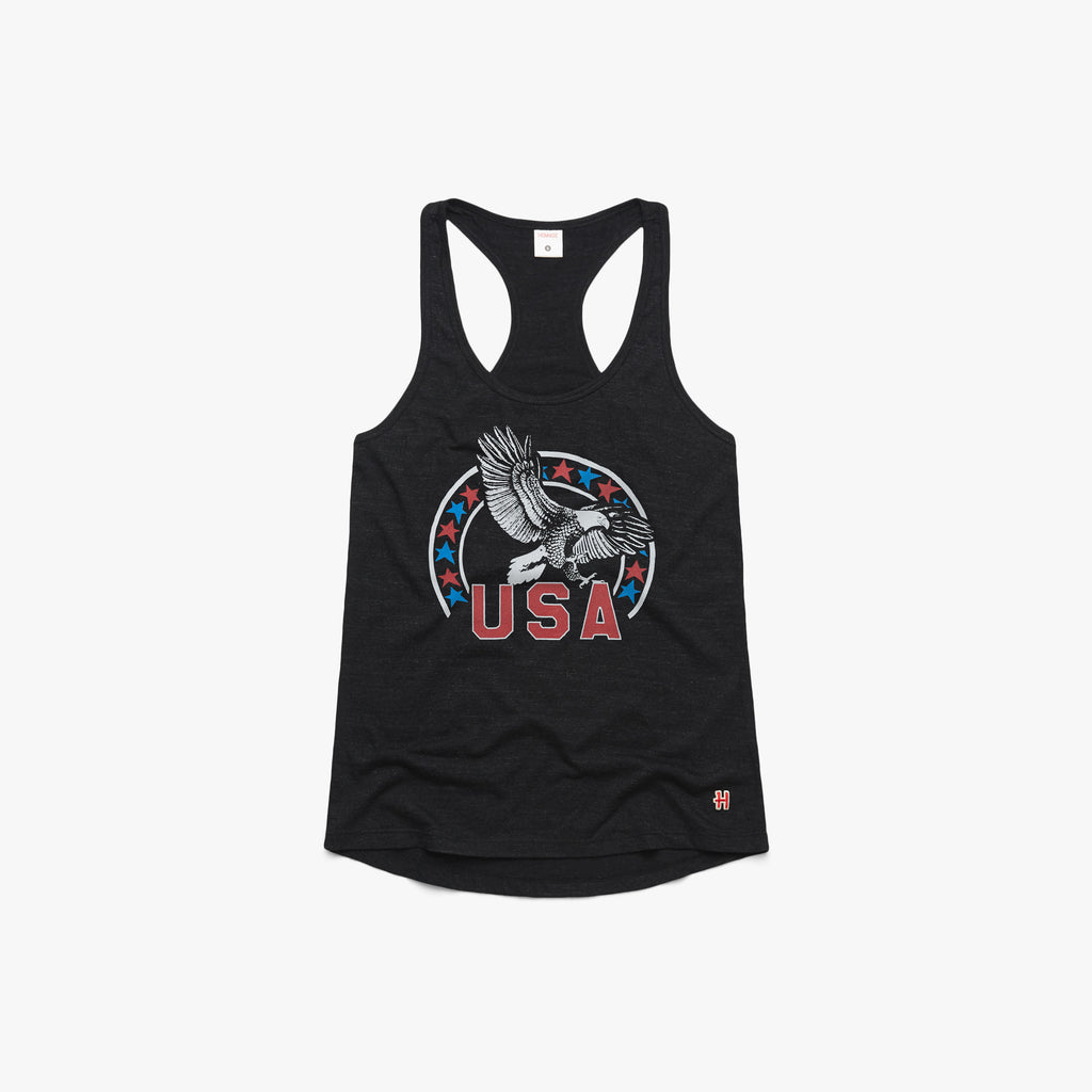 Women's USA Bald Eagle Racerback | Retro United States Pride Tank Top ...