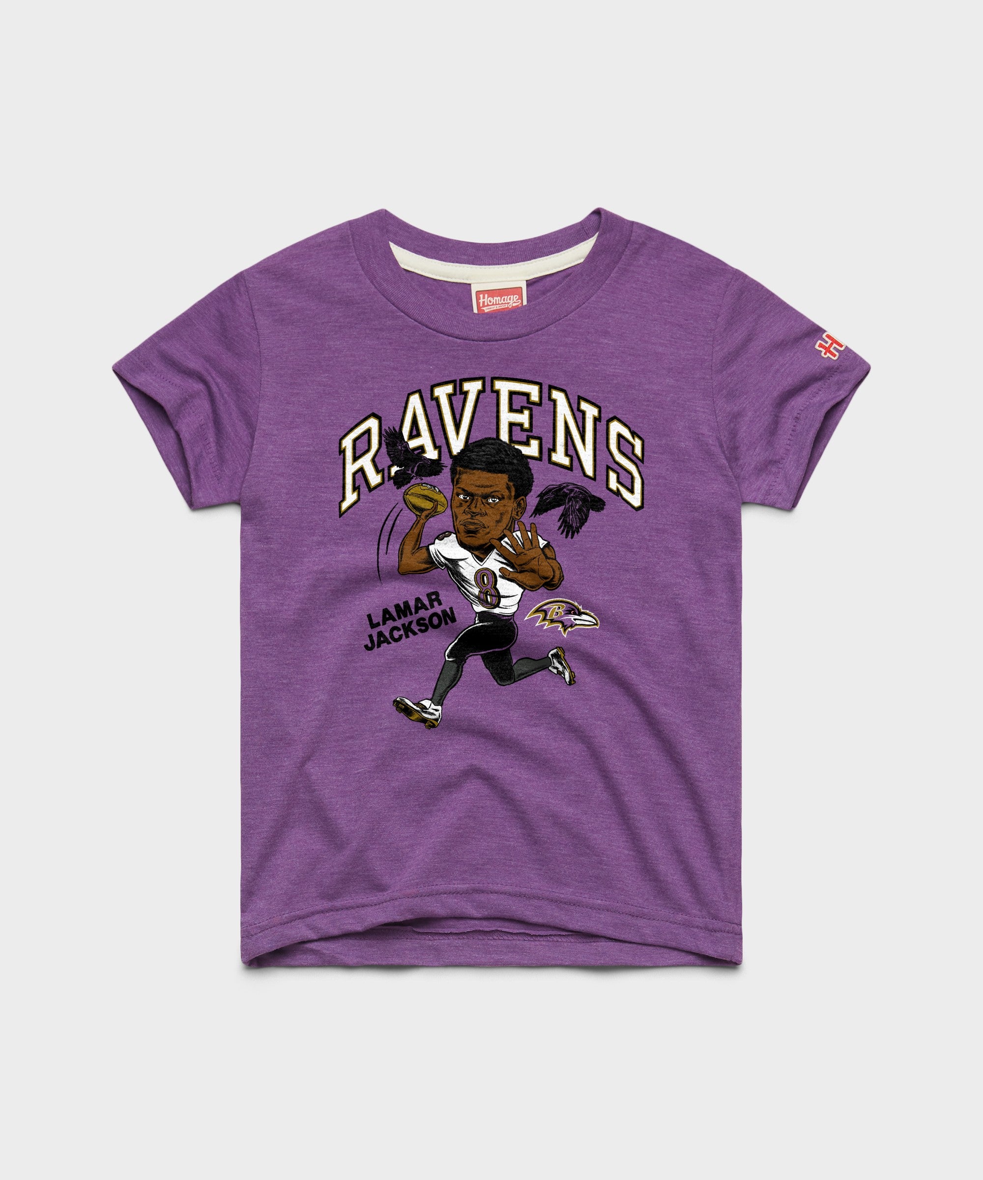 Youth Baltimore Ravens Lamar Jackson | | Kids Retro NFL T-Shirt – HOMAGE