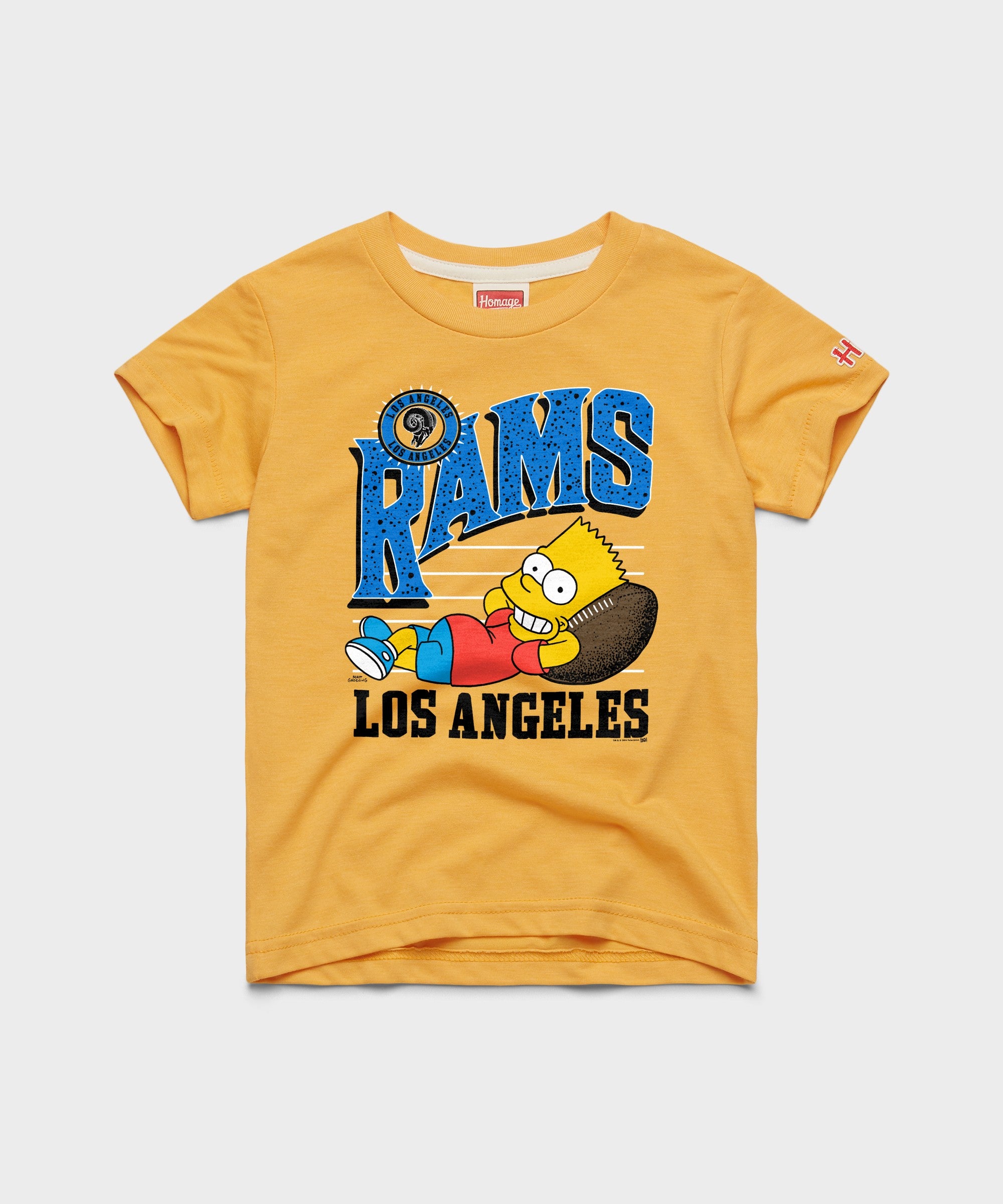Youth The Simpsons Bart x Los Angeles Rams | Kids Retro NFL Simpsons T ...
