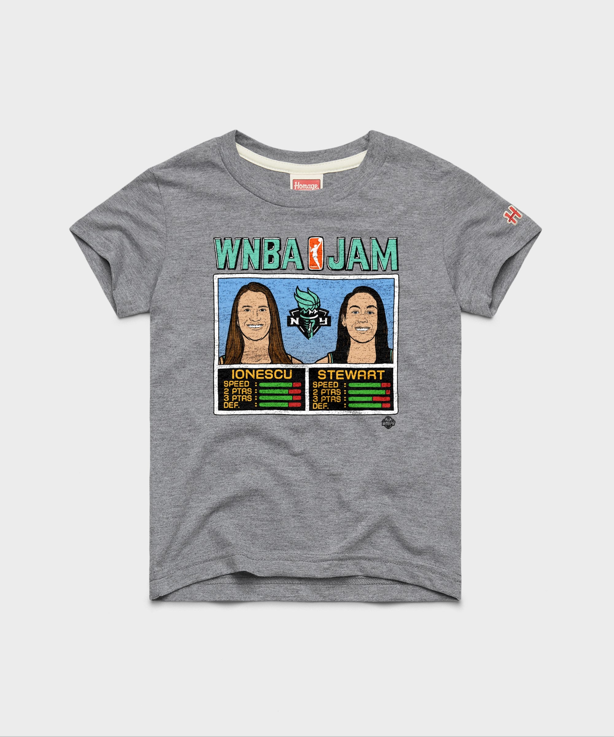Youth WNBA Jam Liberty Ionescu And Stewart | Kids Retro WNBA T-Shirt ...