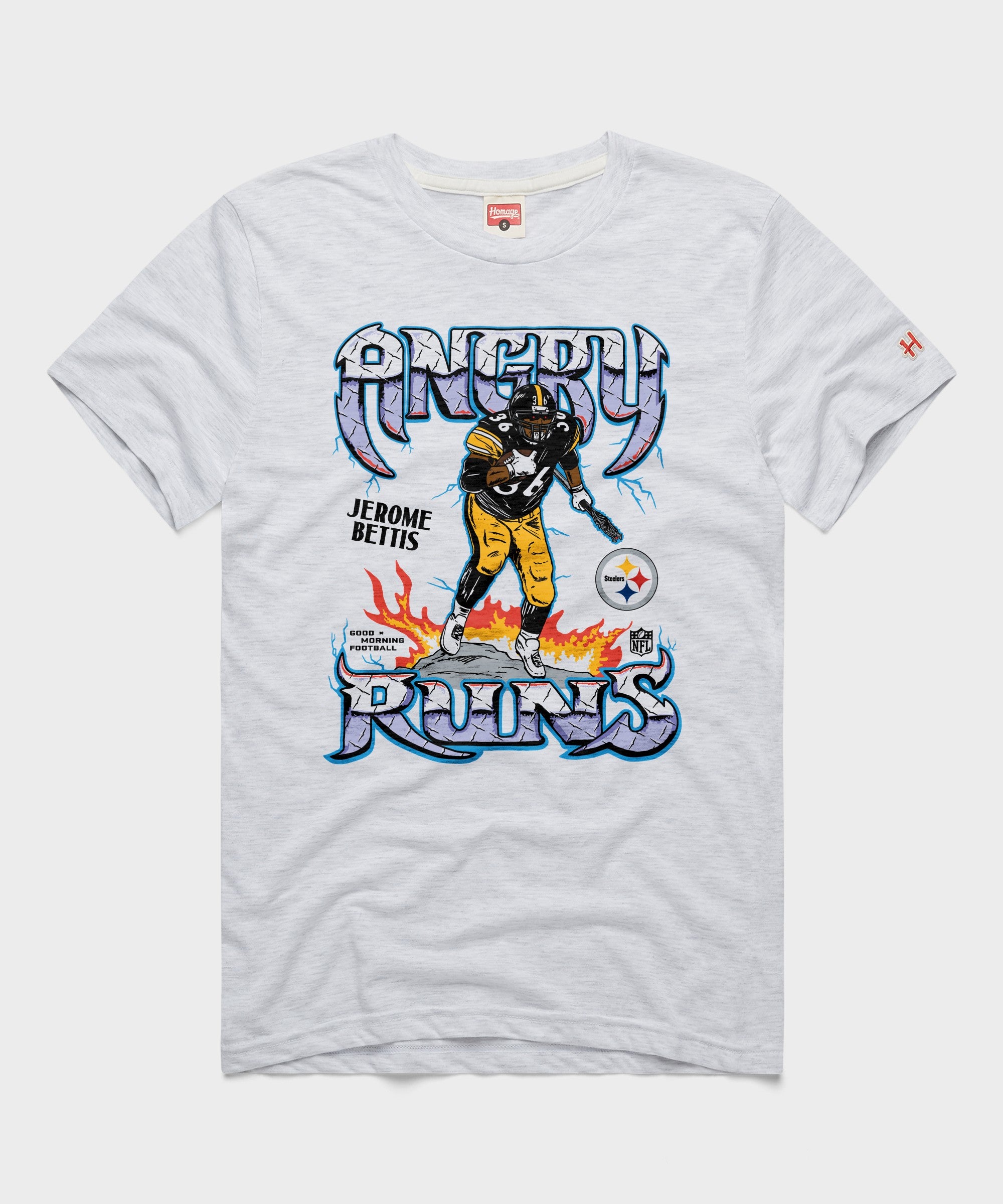 Angry Runs Steelers Jerome Bettis | Retro Kyle Brant GMF T-Shirt – HOMAGE