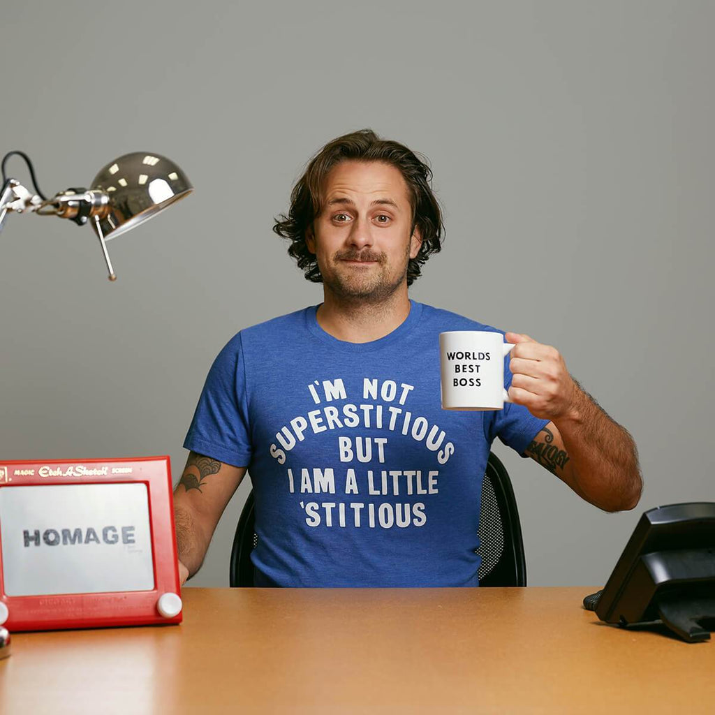 I'm Not Superstitious | Retro Michael Scott The Office T-Shirt – HOMAGE